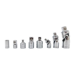 8-Piece Universal Joint Set, Socket Drive Adapter Set, 1/4" 3/8" 1/2" Socket Set - Chrome ...